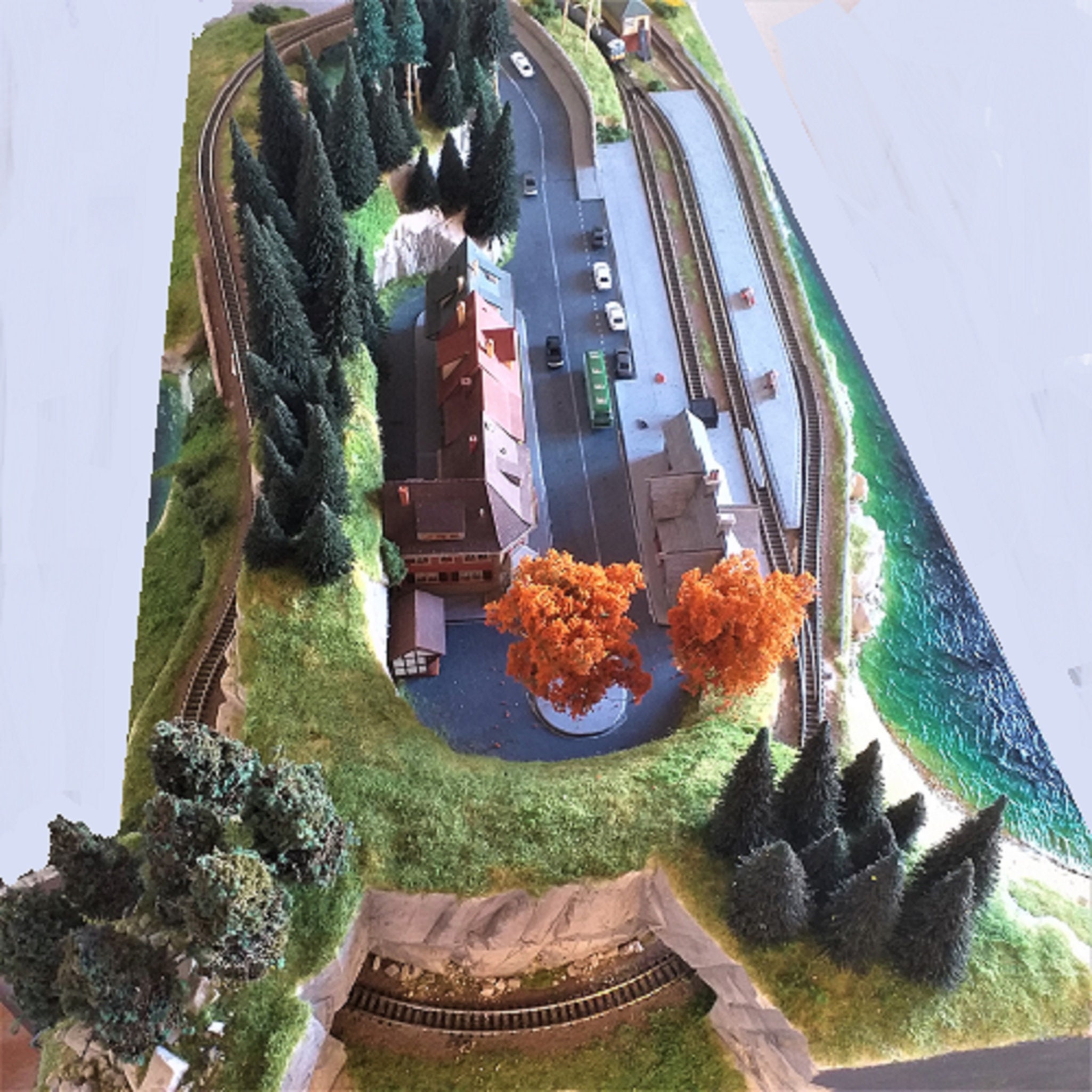 Scenic Model Railroad Layout Diorama Scale N 1:160 on a Base of 100 X ...
