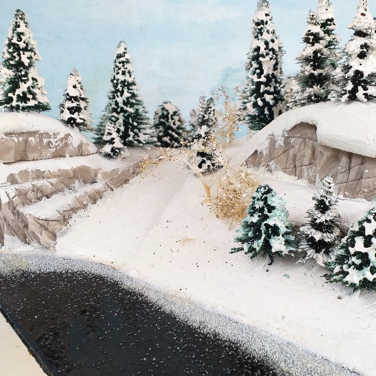 Model Winter Snow Diorama With Frozen Lake, Scale 1/160 - Etsy