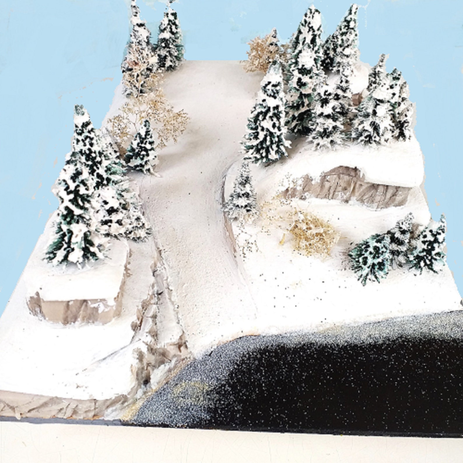 Model Winter Snow Diorama With Frozen Lake, Scale 1/160 - Etsy