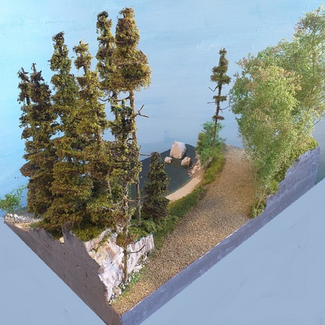 Diorama Scenic Lake With Forest Road Suits Scale 1/32 to 1/100 - Etsy