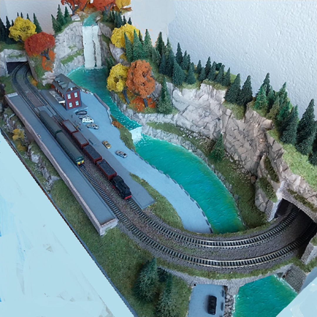 Model Railway With a Realistic Forest Mountain Layout, With Lakes and ...