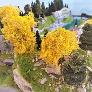 Model Railway With a Realistic Forest Mountain Layout, With Lakes and ...