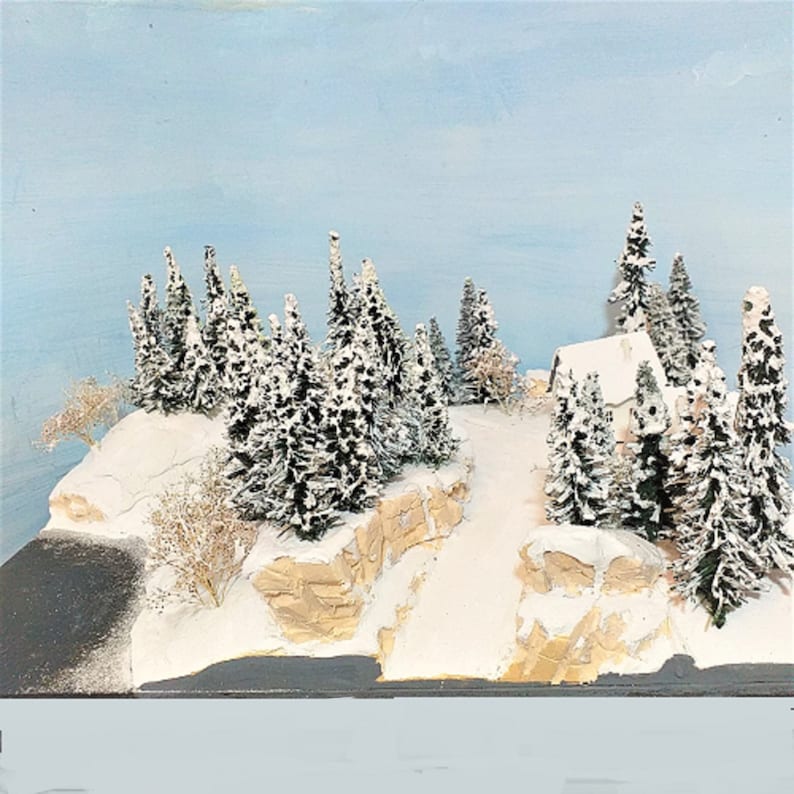 Model Winter Snow Diorama With Frozen Lake Scale 1/160 - Etsy