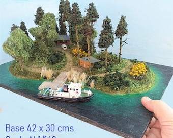 Model Winter Snow Diorama With Frozen Lake Scale 1/160 | Etsy