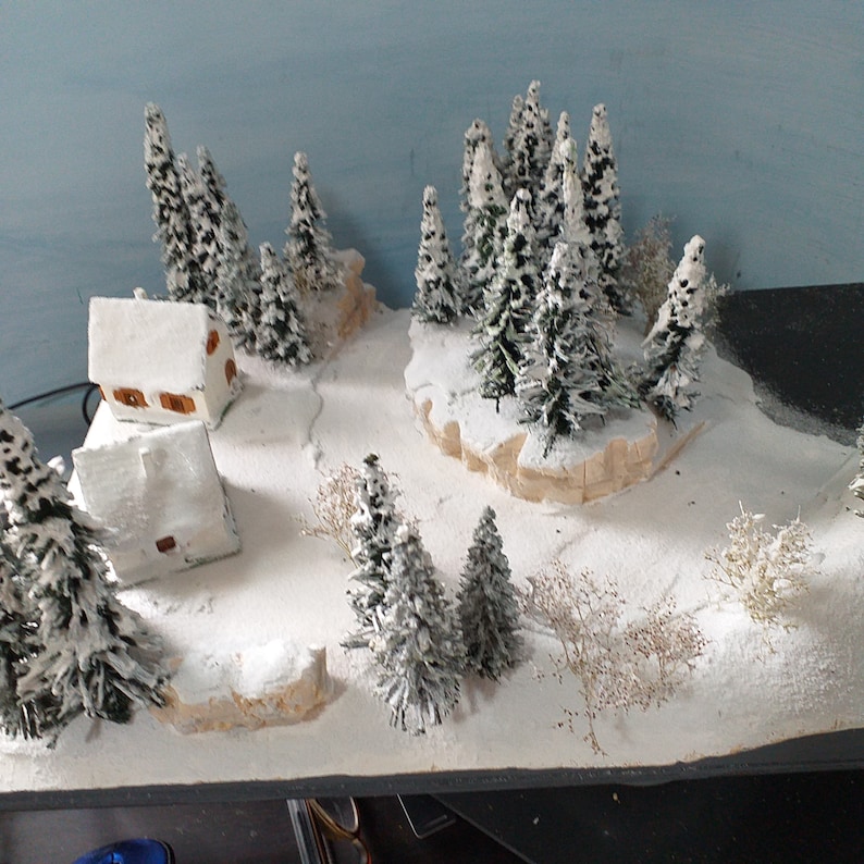 Model Winter Snow Diorama With Frozen Lake Scale 1/160 - Etsy