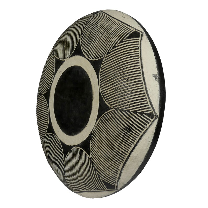 Round African Zulu Wooden Shield, Tribal Art Wall Decor, South African ...