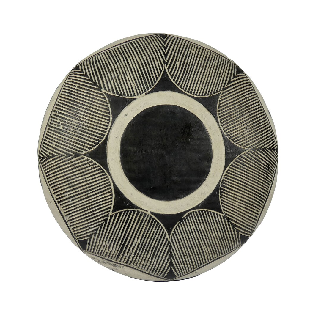 Round African Zulu Wooden Shield, Tribal Art Wall Decor, South African ...