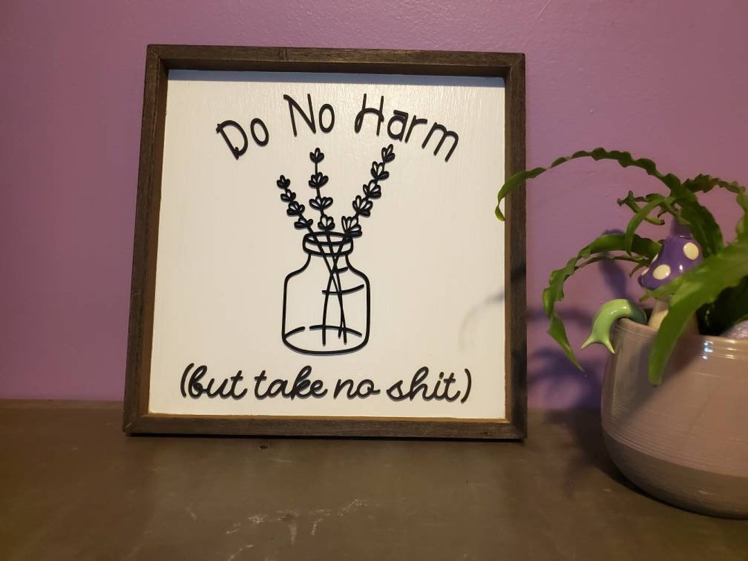 Do No Harm Rustic Sign With Lavender in a Jar 3D Cutout Farmhouse Style ...