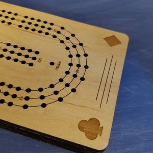 Three Track Cribbage Board With Peg Storage - Etsy
