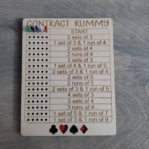 Contract Rummy Game Progress Tracker - Etsy Canada