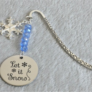 Let It Snow Bookmark / Snowflake Christmas Bookmark for - Etsy UK