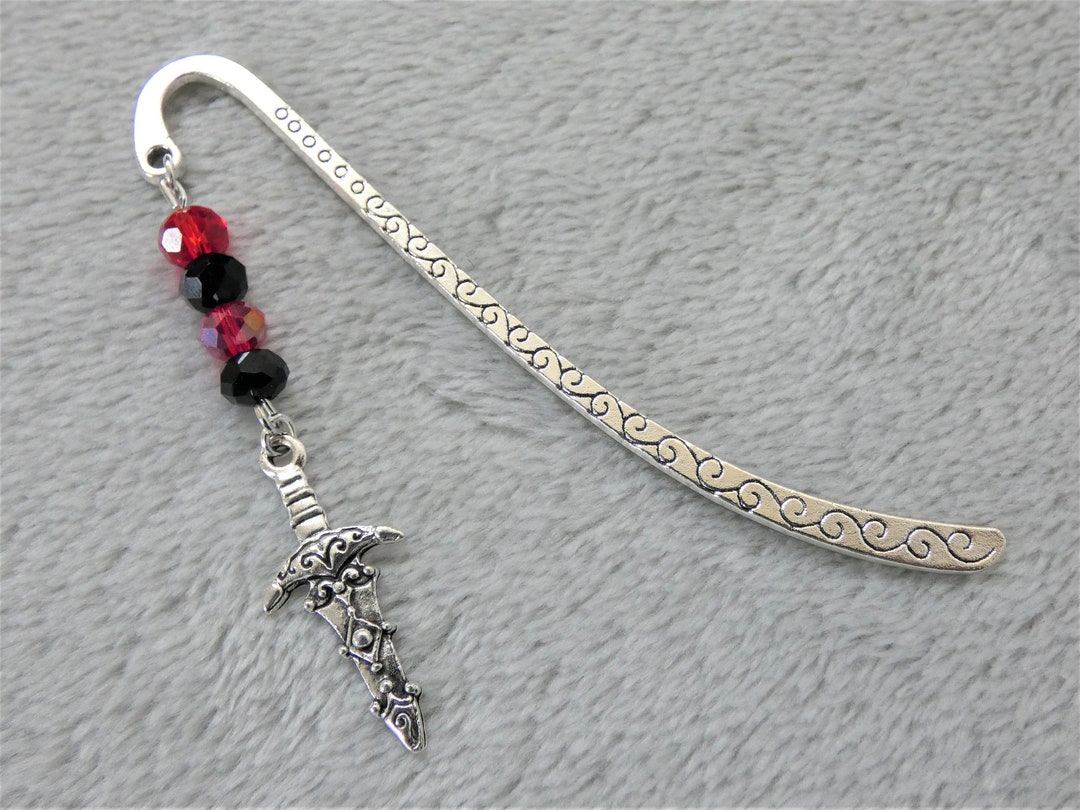 Red and Black Dagger Bookmark / Fantasy Bookmark for Booklover / Metal ...