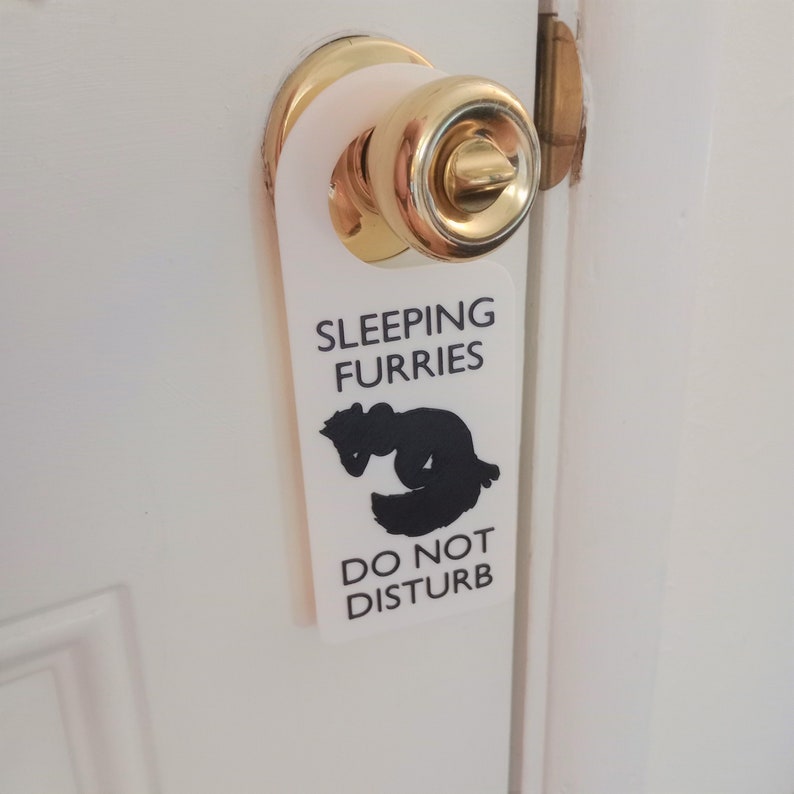 Sleeping Furries Door Sign - Etsy