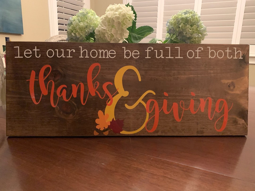 Thanks and Giving Sign, Grateful, Fall Decoration, Fall Sign - Etsy