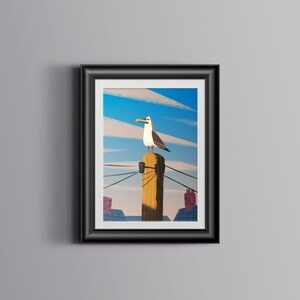 Seagull Art Print, A4, A3 - Etsy
