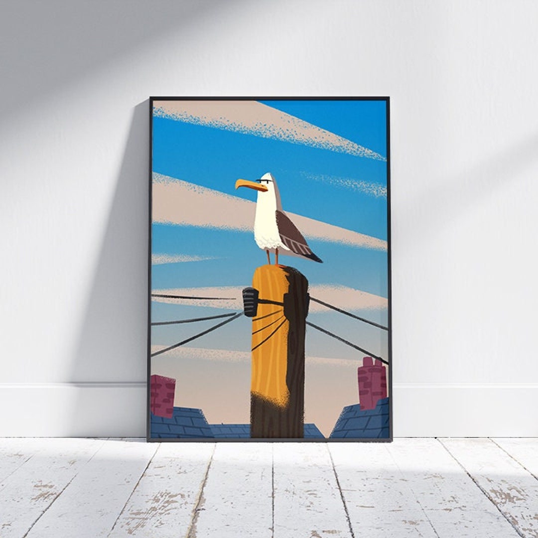 Seagull Art Print, A4, A3 - Etsy