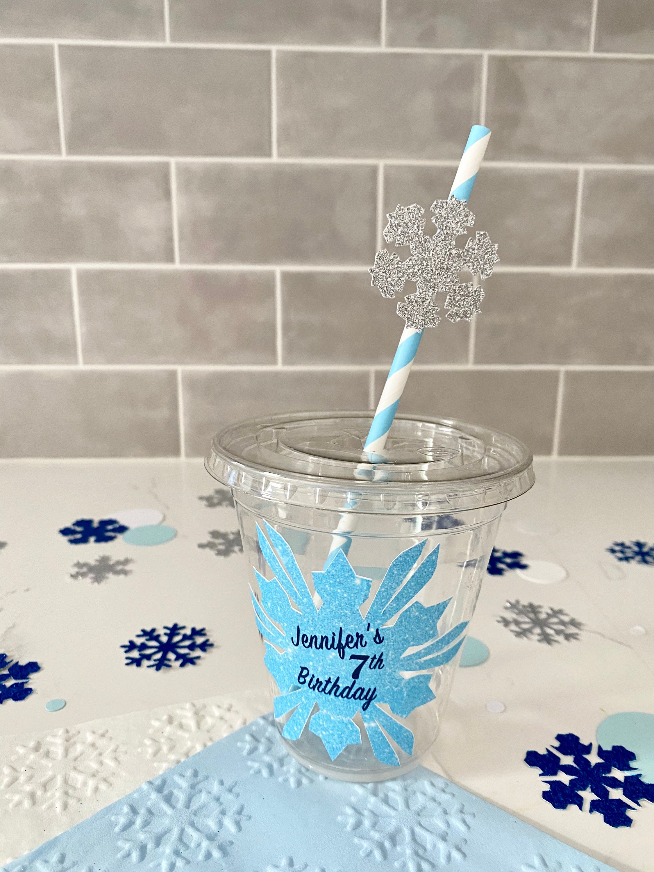 Winter Wonderland Snowflake Straws, Frozen Paper Straws, Snowflake ...