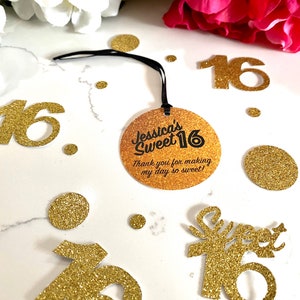 Sweet Sixteen Favor Tag, Sweet 16 Favor Tags, Sweet Sixteen Party Favor ...