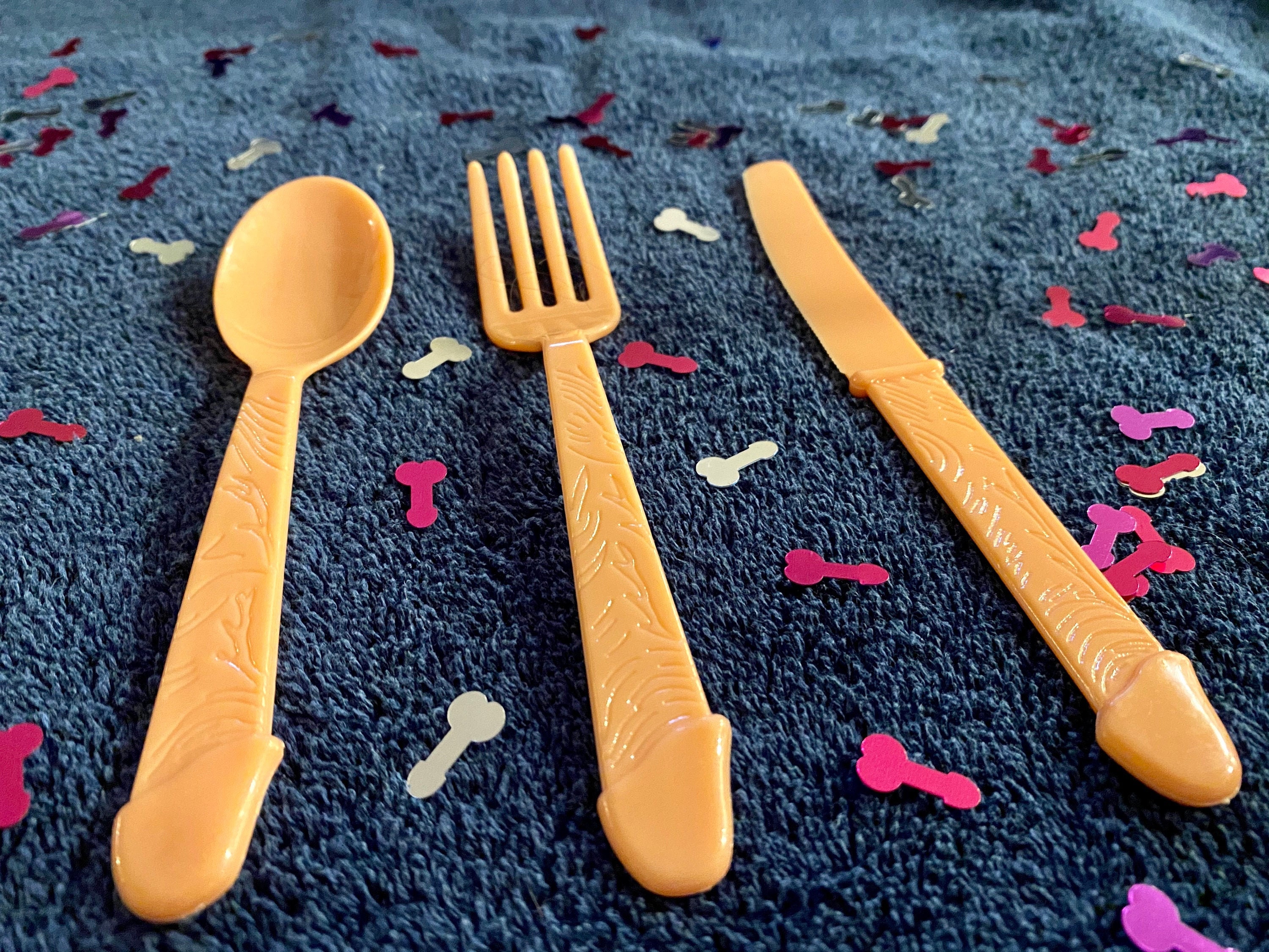 Penis Silverware, Dick Utensils, Bachelorette Tablewear, Bachelorette ...