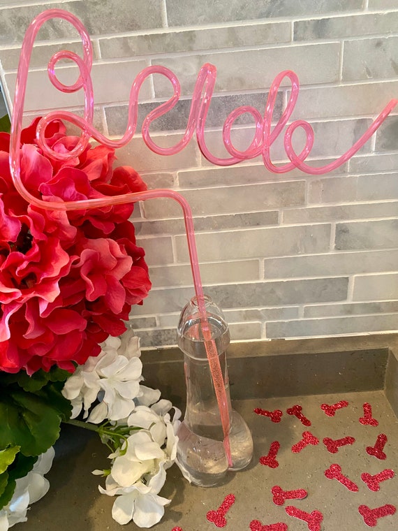 Bride Straw Bachelorette Party Favors Bride Straw Pink Bride - Etsy