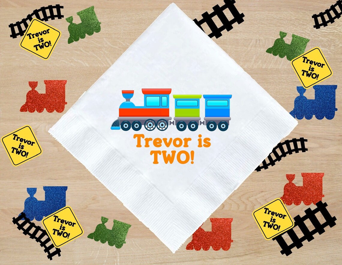Personalized Train Party Napkins Train Birthday Party Train - Etsy