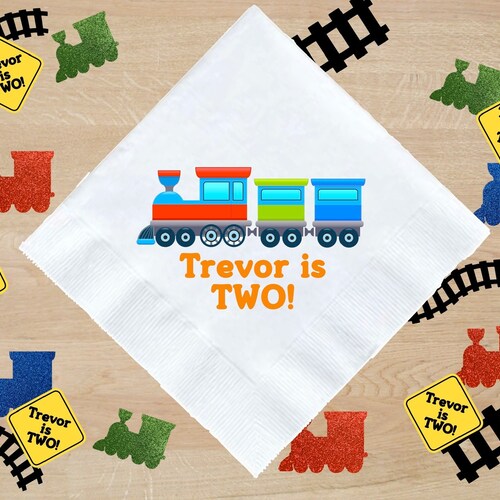 Personalized Train Party Napkins Train Birthday Party Train - Etsy