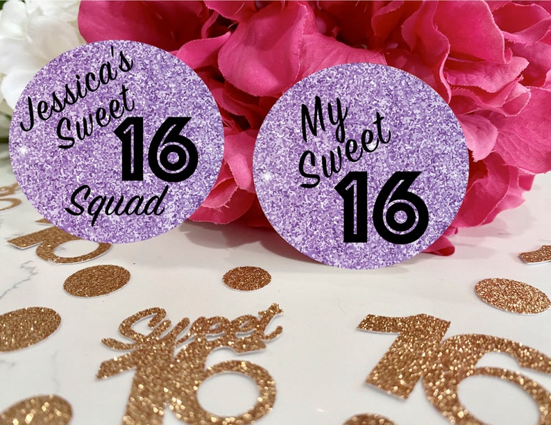 Sweet Sixteen Button Favor, Sweet 16 Pin, Sweet Sixteen Party Favor ...