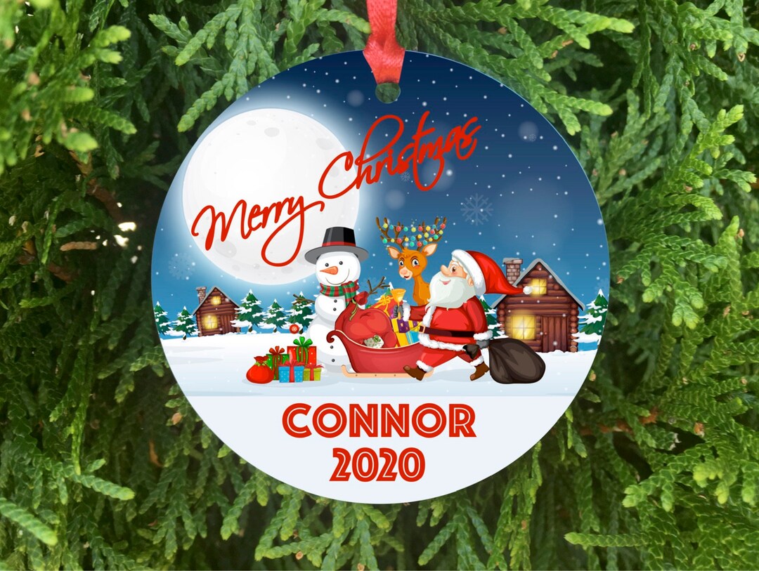 Personalized Santa Kids Christmas Ornament, Children's Christmas ...