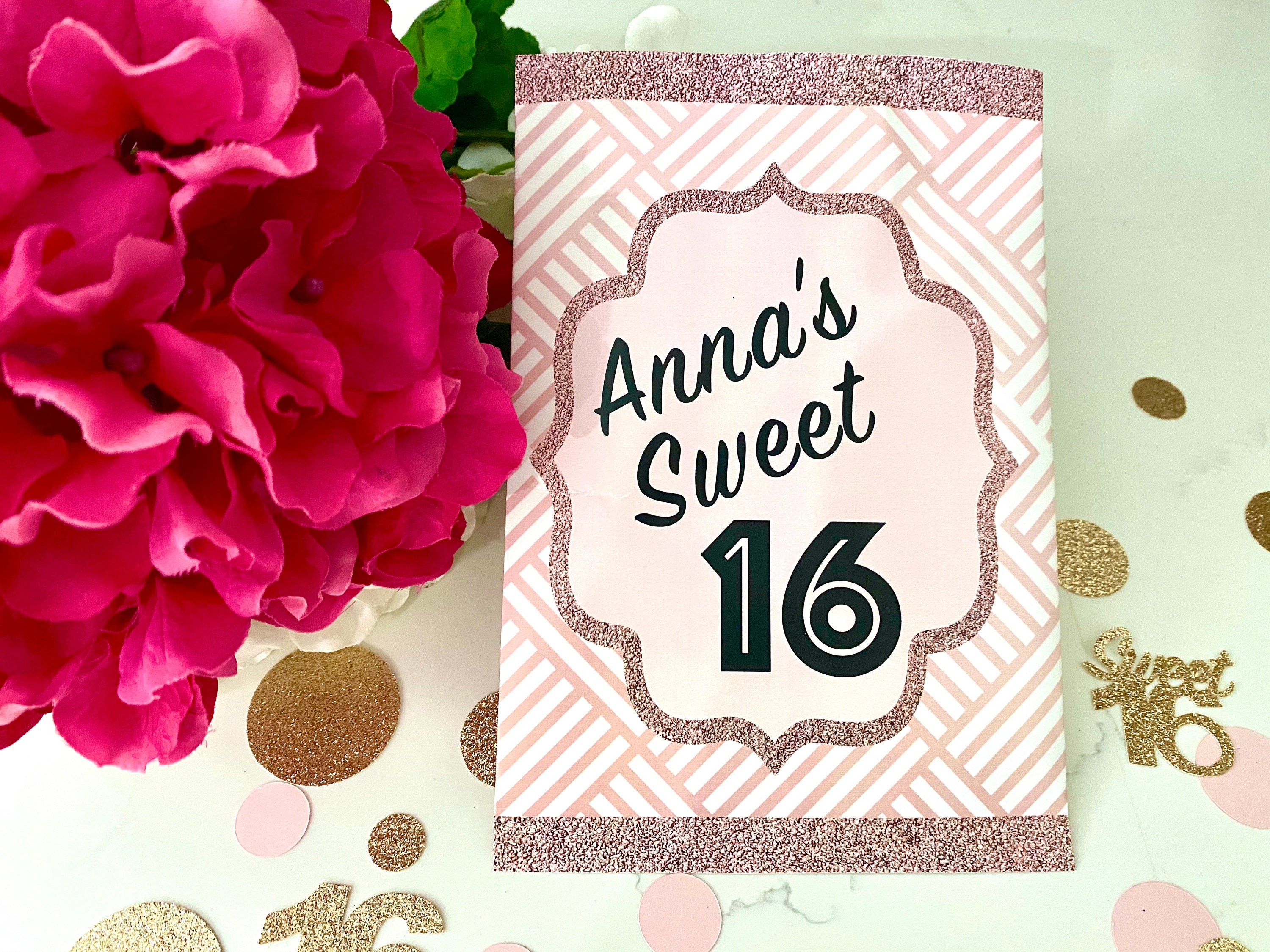 Sweet 16 Chip Bags, Sweet Sixteen Party Favor, Sweet 16 Party Favor ...