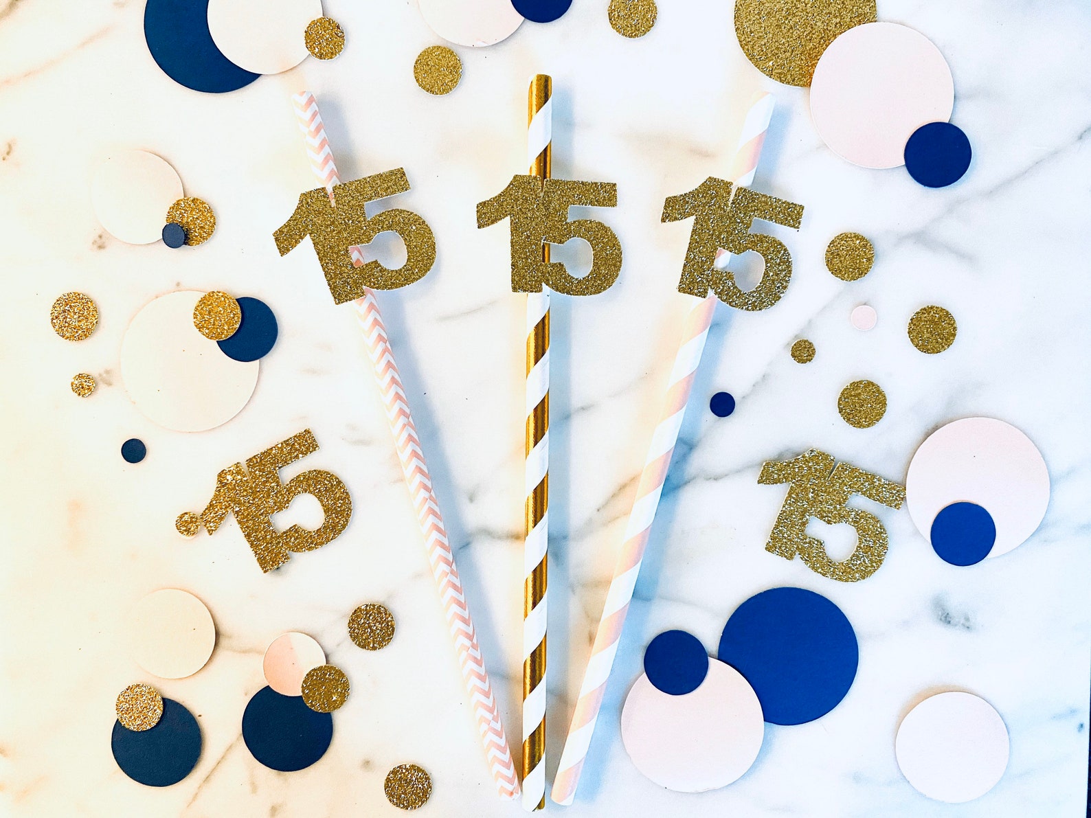 Quinceanera Paper Straws 15th Birthday Paper Straws 15th - Etsy