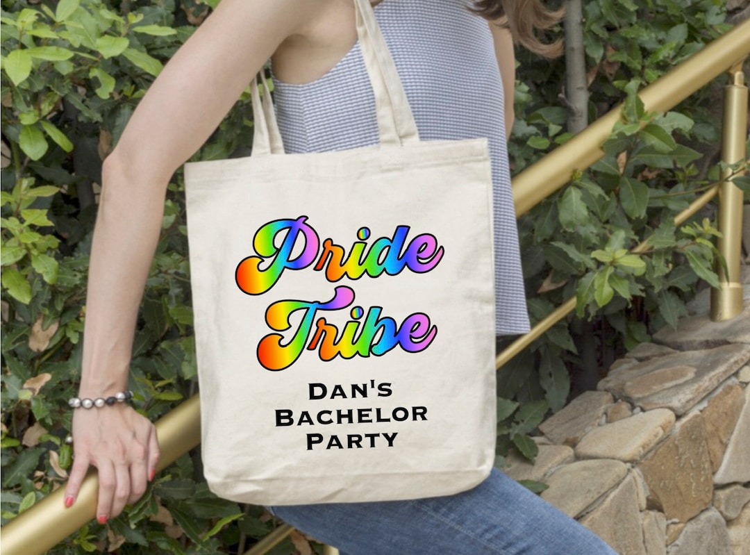 Pride Tribe Rainbow Tote Bags, Gay Bachelorette, Gay Bachelor Party ...