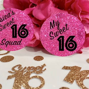 Sweet Sixteen Button Favor, Sweet 16 Pin, Sweet Sixteen Party Favor ...