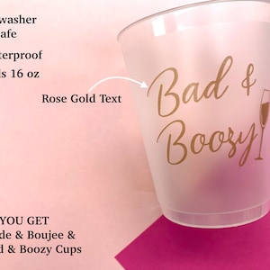Bad and Boozy / Bride and Boujee Cups (16 Ct), Bachelorette Party ...