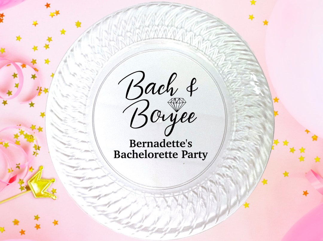 Personalized Bach and Boujee Bachelorette Party Plates, Bridal Shower ...
