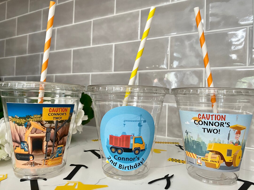 Construction Cups, Construction Birthday Party, Construction Party ...