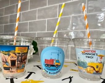 CONSTRUCTION PARTY CUPS Dig in Party Cups Construction Truck Cups ...