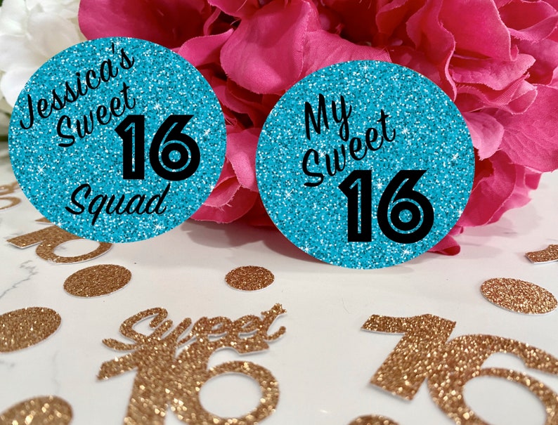 Sweet Sixteen Button Favor, Sweet 16 Pin, Sweet Sixteen Party Favor ...
