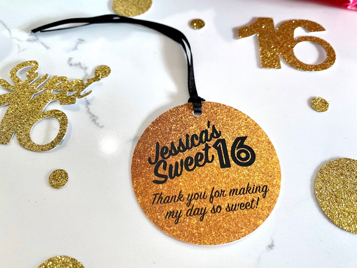 Sweet Sixteen Favor Tag Sweet 16 Favor Tags Sweet Sixteen - Etsy