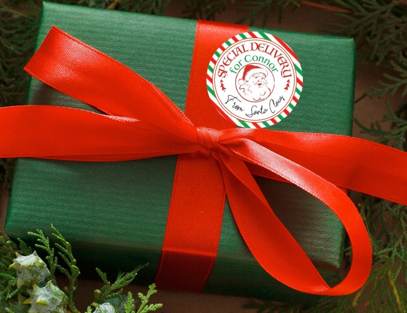 Personalized Santa Claus Gift Tags, Christmas Gift Labels, From Santa ...