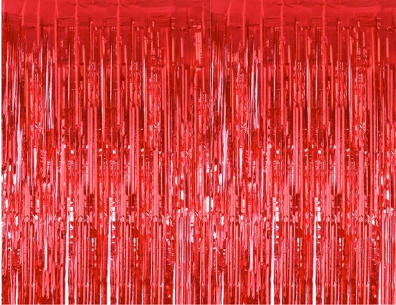 Red Bachelorette Party Foil Curtains Christmas Party Foil | Etsy