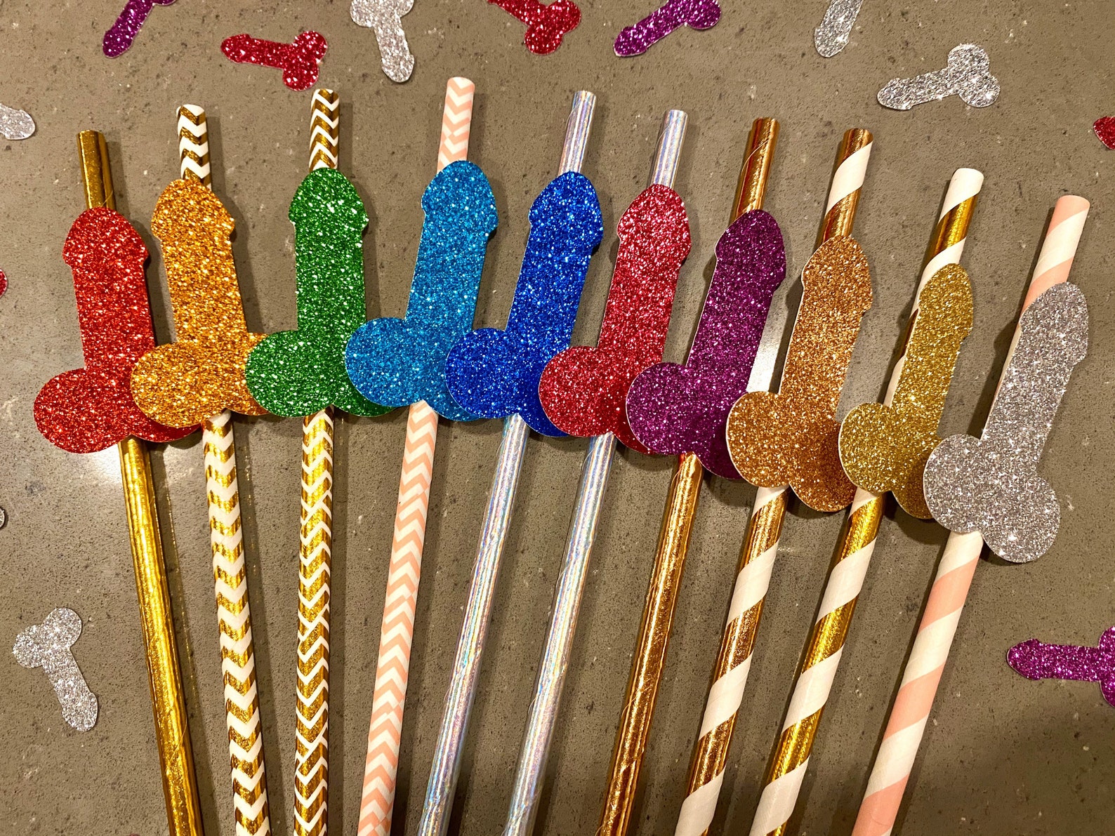 Penis Paper Straws Dick Paper Straws Bachelorette Paper Etsy