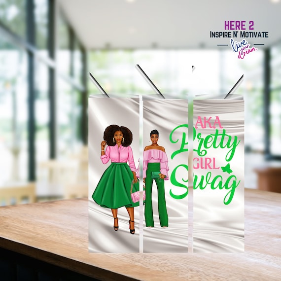 AKA Sorority Pretty Girl Swag Skinny Tumbler Sublimation - Etsy