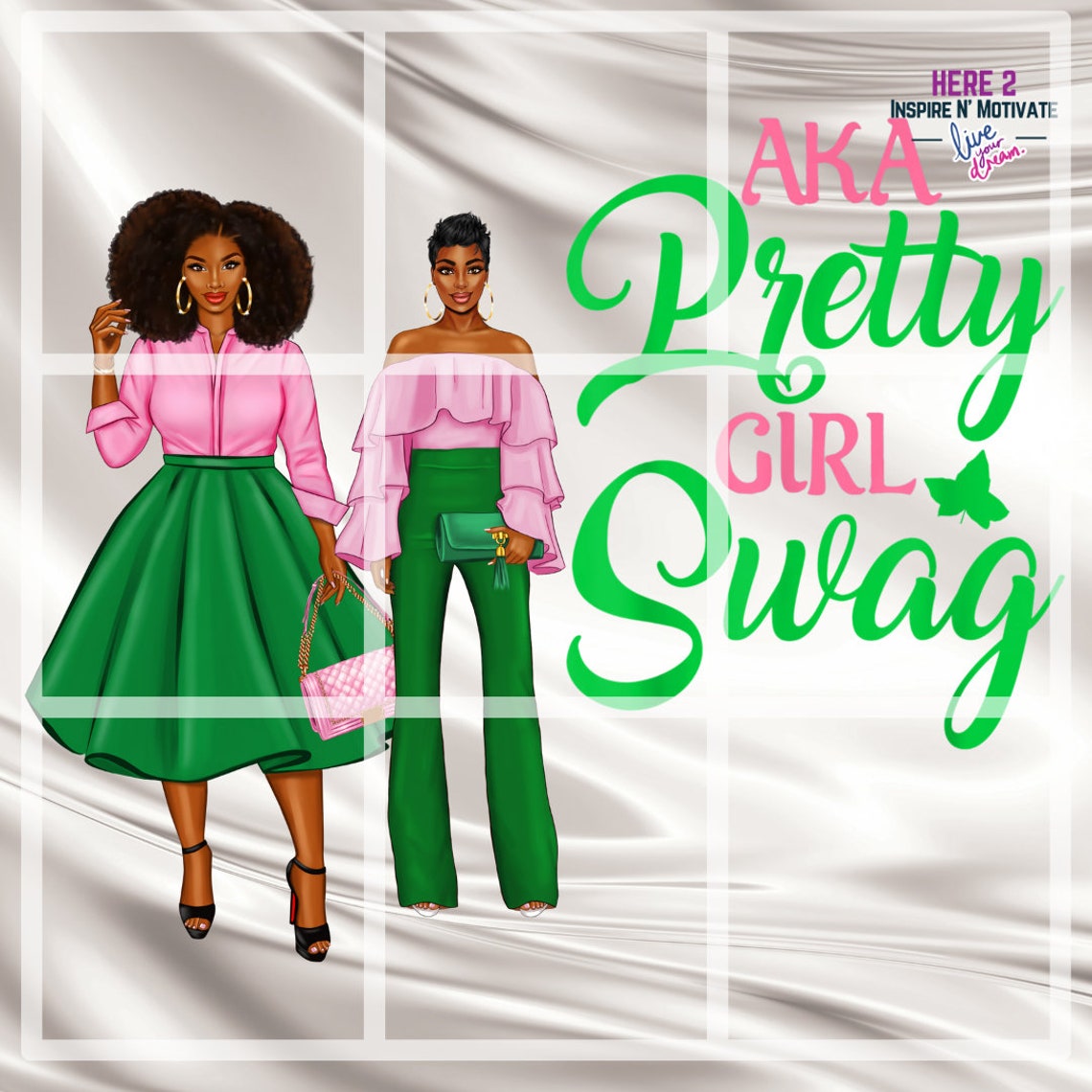 AKA Sorority Pretty Girl Swag Skinny Tumbler Sublimation - Etsy