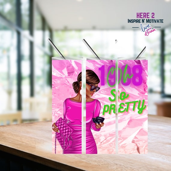 AKA Sorority Oh so Pretty Skinny Tumbler Sublimation | Etsy