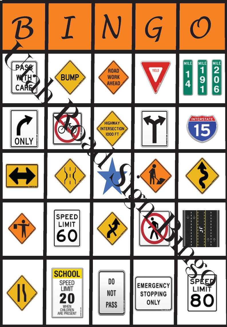Utah Road Sign Bingo Download - Etsy