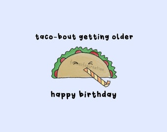 Taco Birthday Card - Etsy