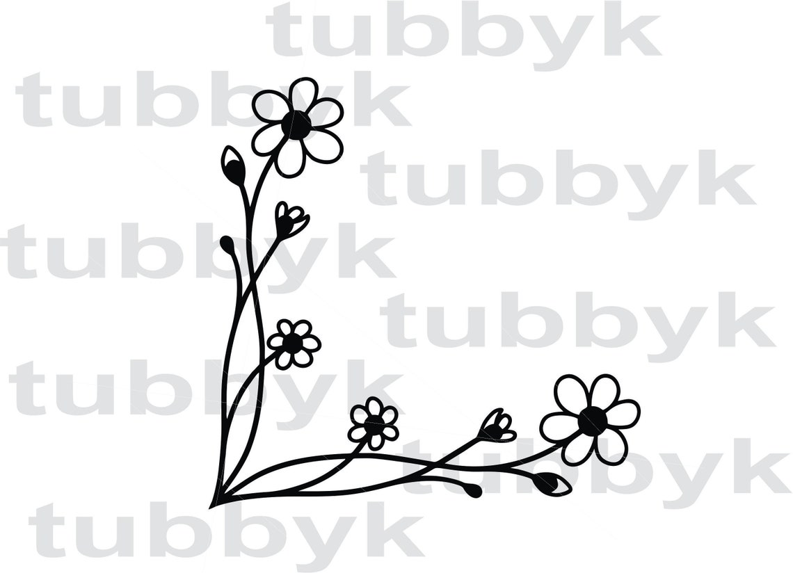 Daisy SVG, Flower SVG, Vine SVG. Border Svg, Svg File, Frame Svg, Cut ...