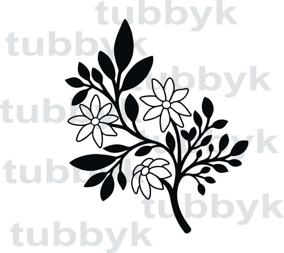 Flower SVG, Branch SVG, Floral SVG, Svg File, Cutting File, Cut File ...