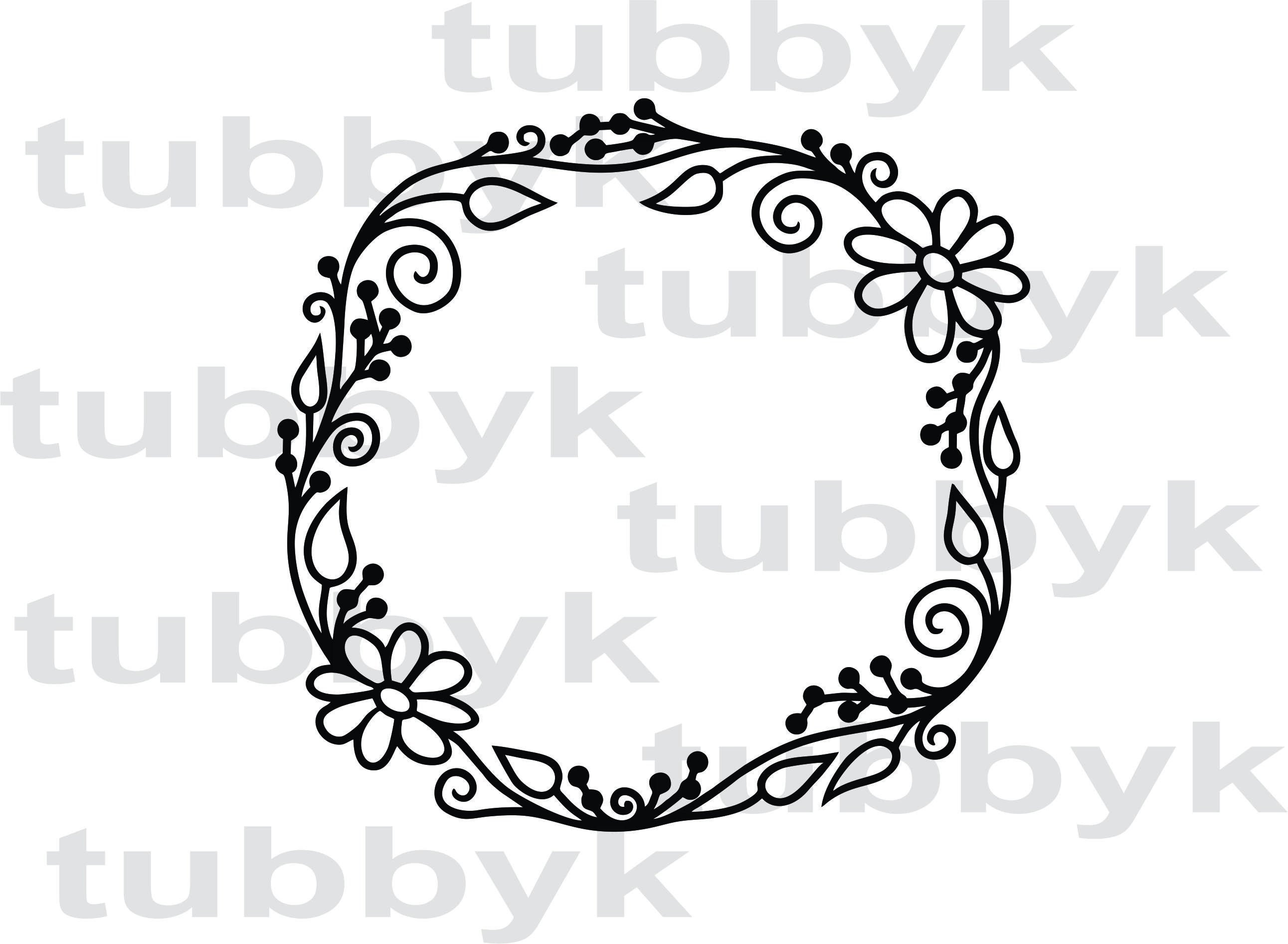 Wreath SVG, SVG File, Flowers SVG, Vine Svg, Svg, Leaves Svg ...