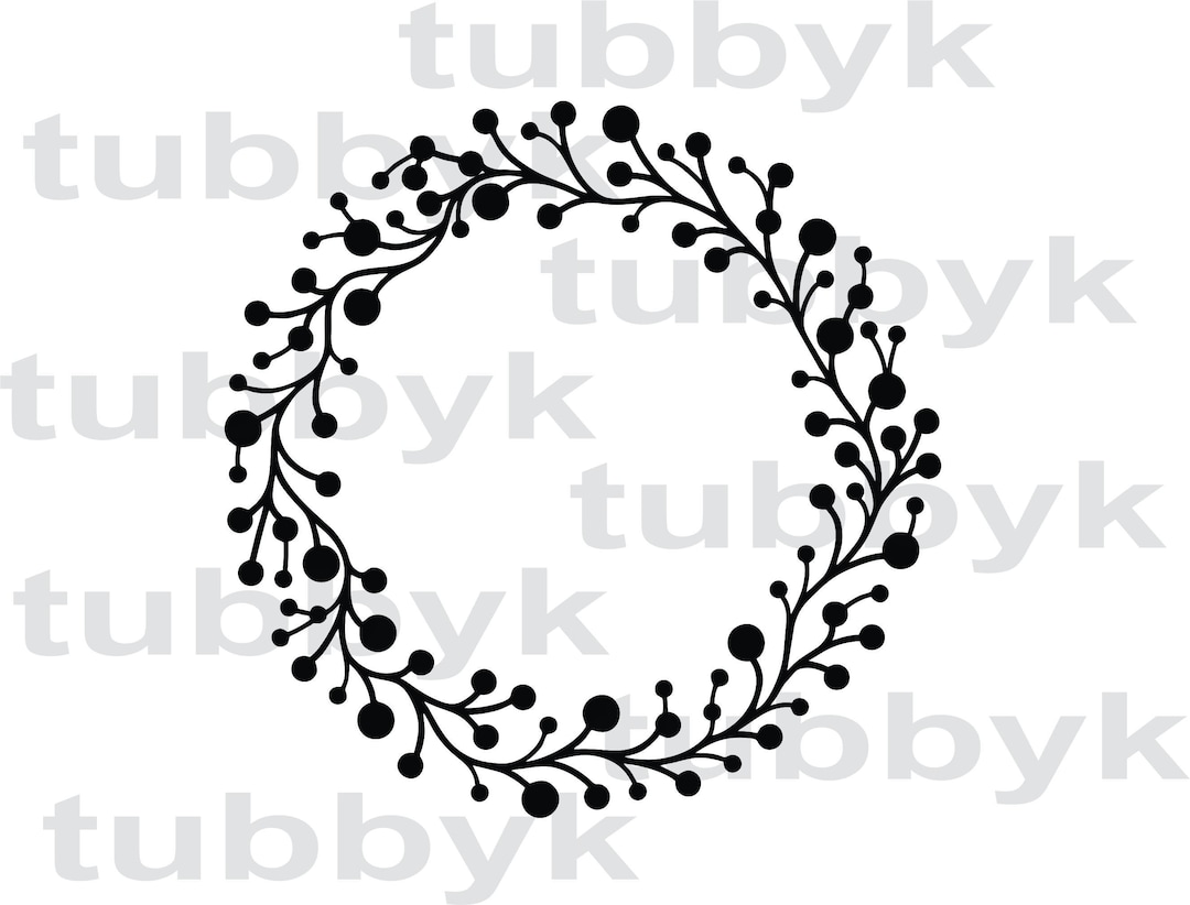 Wreath SVG, SVG File, Berries SVG, Vine Svg, Cut File, Cutting File ...